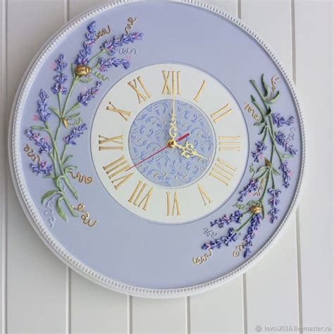 Часы настенные Лаванда с мятой в интернет магазине на Ярмарке Мастеров Часы классические