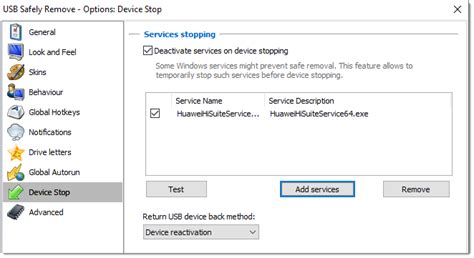 Usb Safely Remove Help Usb Safely Remove Options Dialog