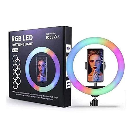 Portable Mj26 12” Rgb Desktop Soft Led Ring Light Update Store