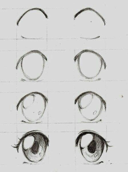 Схема рисования аниме лица