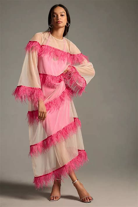 Audrey Adele Sheer Feather Tunic Anthropologie