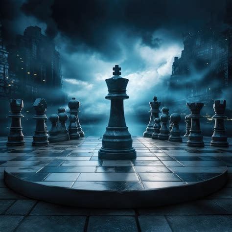 Premium Photo A Game Of Chess In The Dark