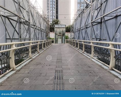 Steel Construct Pedestrian Overpass Stock Image Image Of Metal