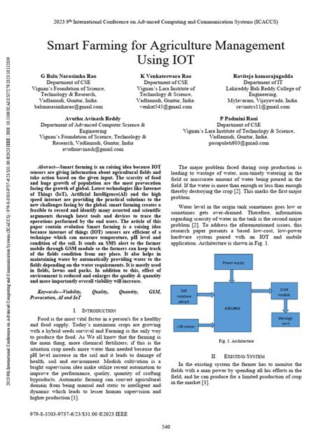 Smart Farming For Agriculture Management Using Iot Pdf Internet Of