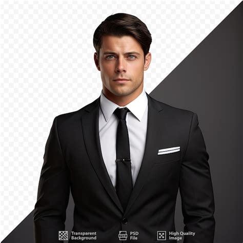 A Man In A Suit Stands In Front Of A Screen That Says The Company Premium Ai Generated Psd