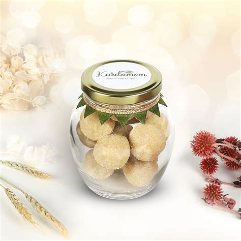 Gourmet Mamra Badam Laddus Small Jar Kardamom