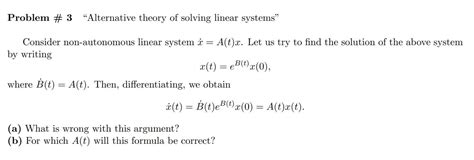 solved problem 3 “alternative theory of solving linear