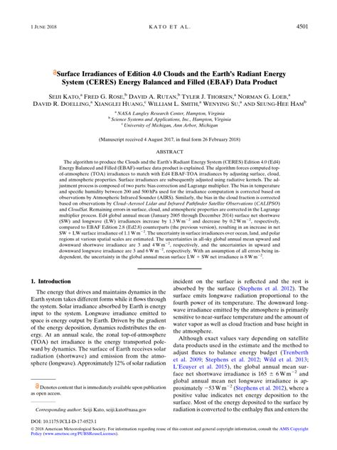 pdf surface irradiances of edition 4 0 clouds and the earth s radiant