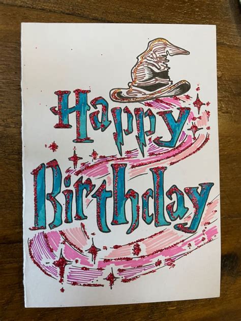 Harry Potter Themed Birthday Card Happy Birthday In Harry Potter