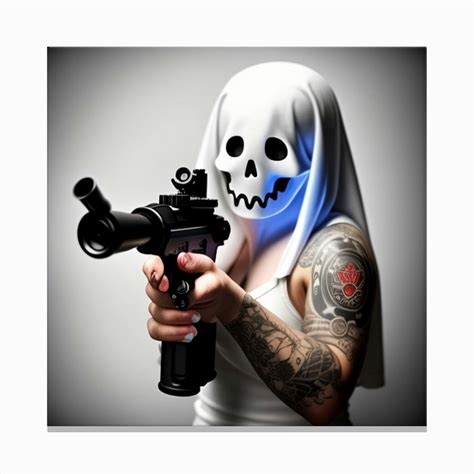 Skeleton Gun Canvas Print By Ghost In Cursive Fy