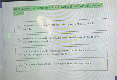 Solved Which Statement About The Amendment Process Of The