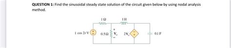 Solved QUESTION Find The Sinusoidal Steady State Solution Chegg