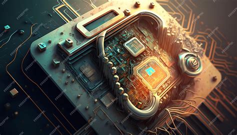 premium ai image quantum computing circuit with abstract futuristic