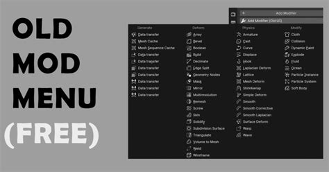 Free Blender Add On That Brings Back The Pre 4 0 Modifiers Menu