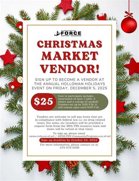 Holloman Fss 🎄 Calling All Vendors 🎄 It Is Not Even Facebook