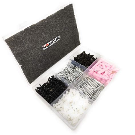 Homdum Assorted Nails Screws And Nylon Plugs Set Multipurpose Diy