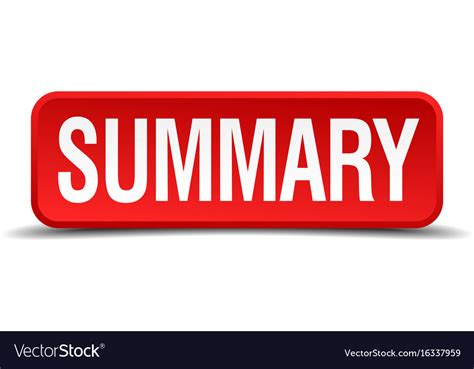 Summary Red 3d Square Button Isolated On White Vector Image