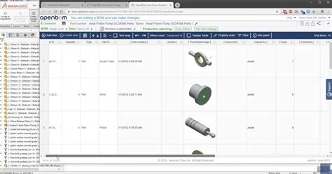 early preview from visual bom with images to openbom integrated 3d