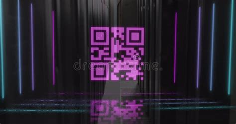 Image Of Qr Code Over Servers Stock Illustration Illustration Of