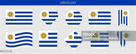 Ilustración De Conjunto De Banderas De Uruguay Ilustración Vectorial