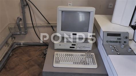 Old Computer Monitor With Keyboard