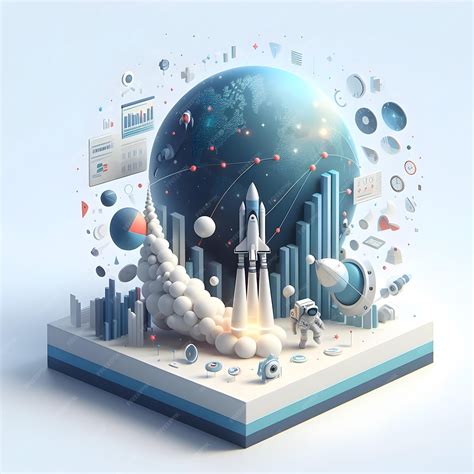 premium photo 3d flat icon space exploration data concept data