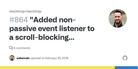 Added Non Passive Event Listener To A Scroll Blocking Mousewheel