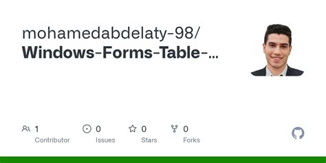 GitHub Mohamedabdelaty Windows Forms Table Editor