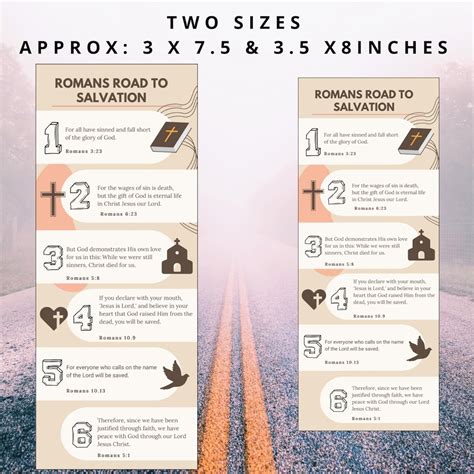 Romans Road To Salvation Printable Bookmarks Bible Activity Pdf Etsy