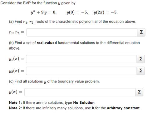solved consider the bvp for the function y given by y 9 y