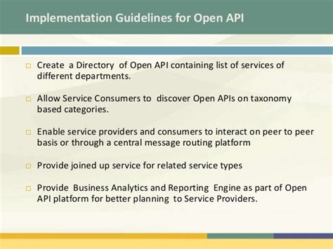 guidelines for implementation of open api policy
