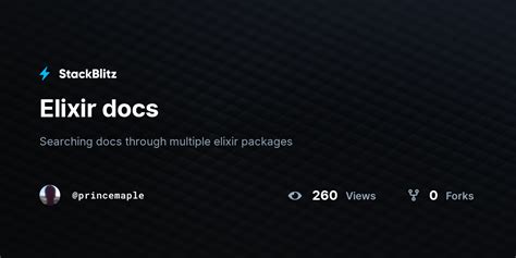 Elixir Docs Stackblitz