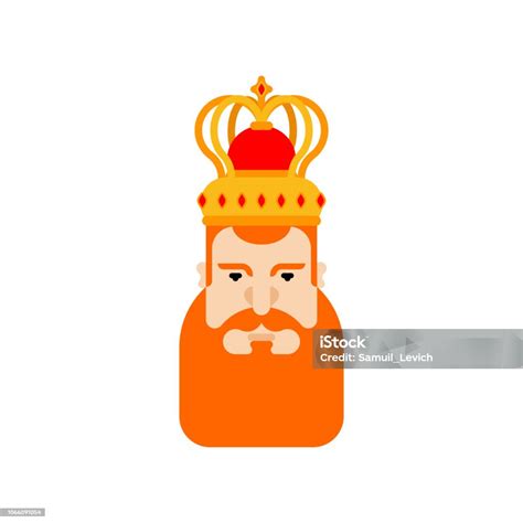 얼굴 Redbeard 킹 로얄 인물입니다 맨 틀 그리고 크라운입니다 바둑 만화 영웅 금 금속에 대한 스톡 벡터 아트 및 기타 이미지 금 금속 남자 디자인 Istock