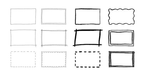 Premium Vector Free Hand Drawn Rectangle Frames Set Doodle