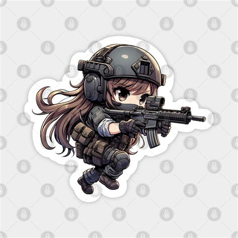 Tactical Chibi Girl Chibi Magnet Teepublic