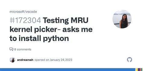 Testing Mru Kernel Picker Asks Me To Install Python · Issue 172304