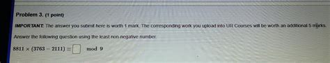 solved problem 3 1 point important the answer you submit