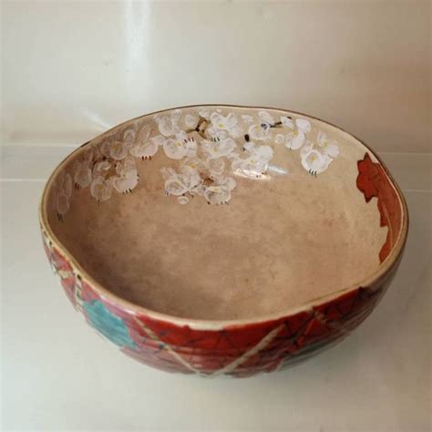 Kyo Kiyomizu Yaki Ware Japanese Matcha Tea Bowl Kyoto ลายดอกไม้เก่า ก 7