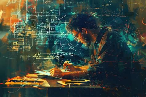 premium photo mathematical genius at work