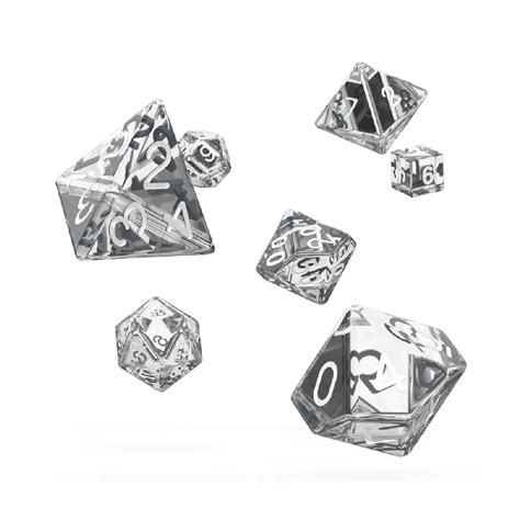 Oakie Doakie Rpg 7 Dice Set Clear Translucent Najadagames