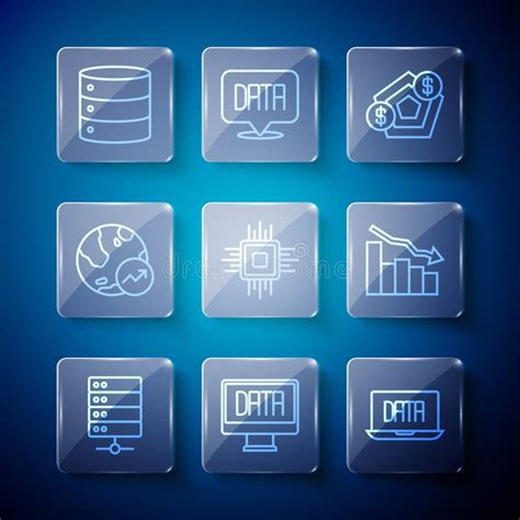 Set Line Server Data Analysis Financial Growth Processor Cpu And