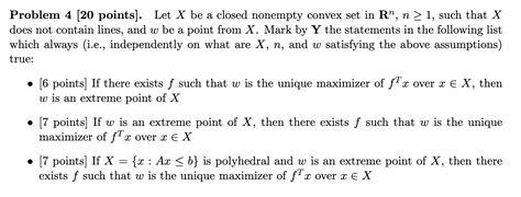 Problem 4 20 Points Let X Be A Closed Nonempty