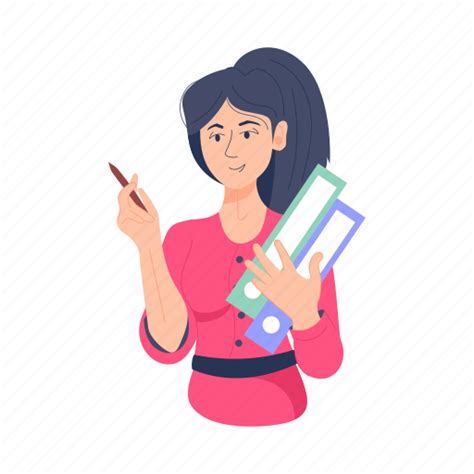 Office Girl Female Secretary Female Employee Female Worker Corporate Worker Icon Download