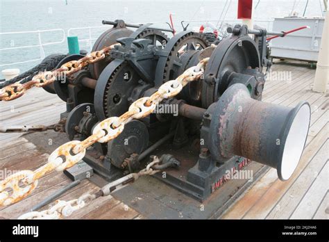 Steam Driven Winch For Winching Anchor Chain And Mooring Lines Ss Shieldhall Southampton