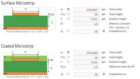 calculating a impedance controlled transmission line r esp32