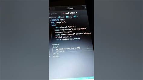 Html Heading Tag For Beginners Shortvideo Html Trending Viral Youtube