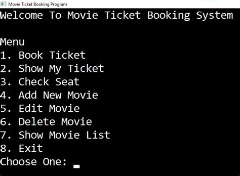 Movie Ticket Booking System Project In C And MySQL Database