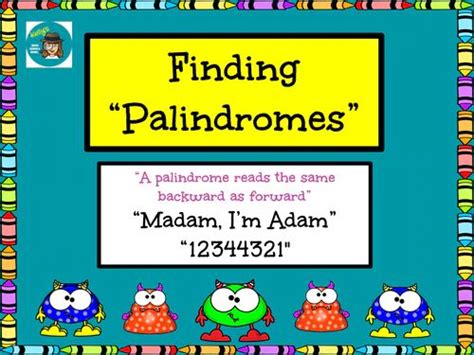 Finding Palindromes In Math Math Freebie Math Lessons Math