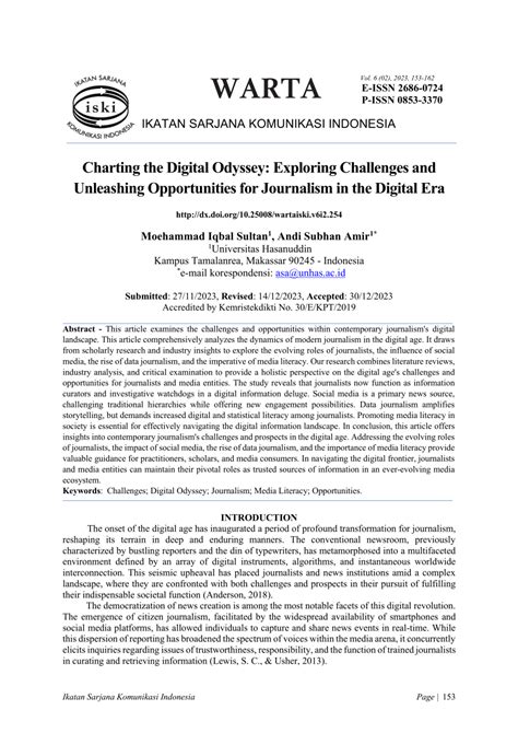 Pdf Charting The Digital Odyssey Exploring Challenges And Unleashing