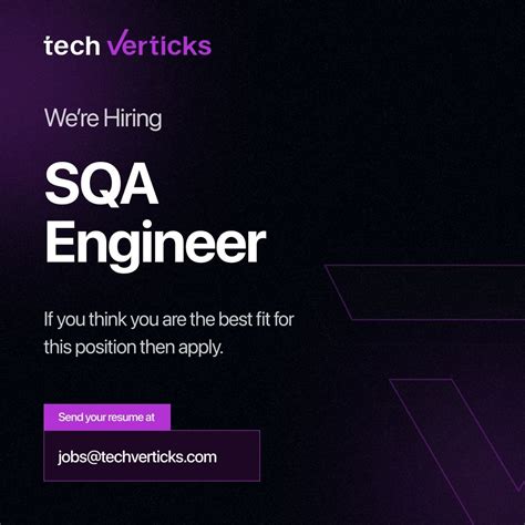 Tech Verticks On Linkedin We Are Looking For A Skilled Sqa Engineer To